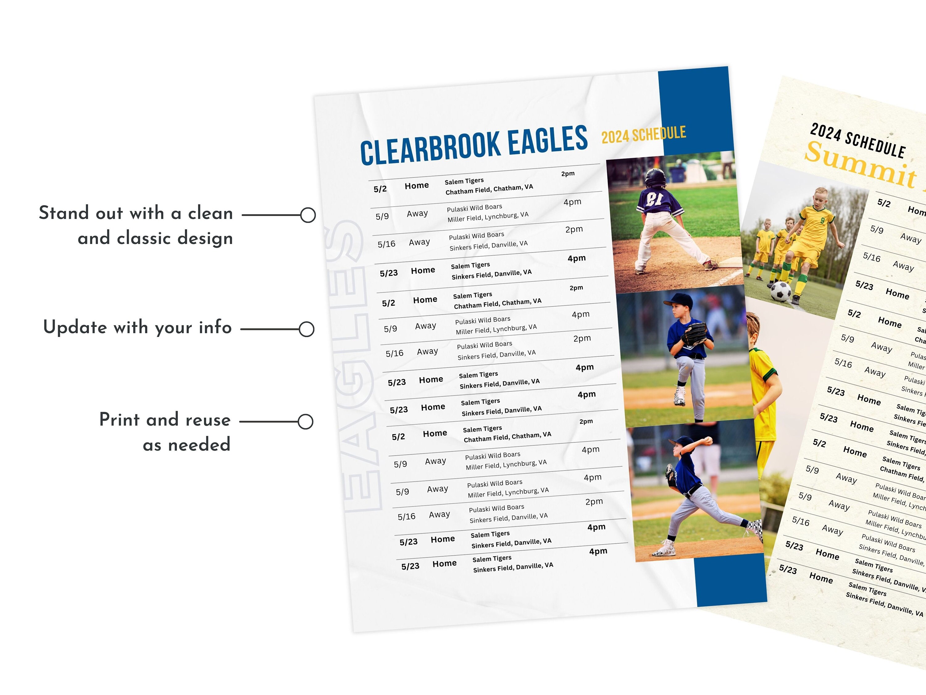 3 Editable Sports Calendar Schedule Canva Templates Design Printable ...
