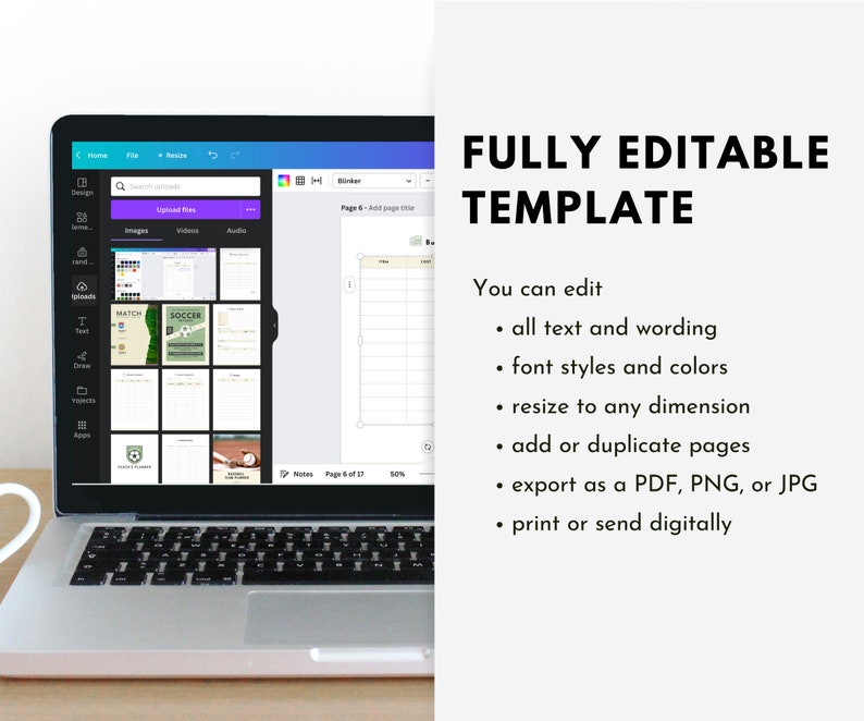 Soccer Coach's Planner Editable Canva Template Printable Youth Soccer ...