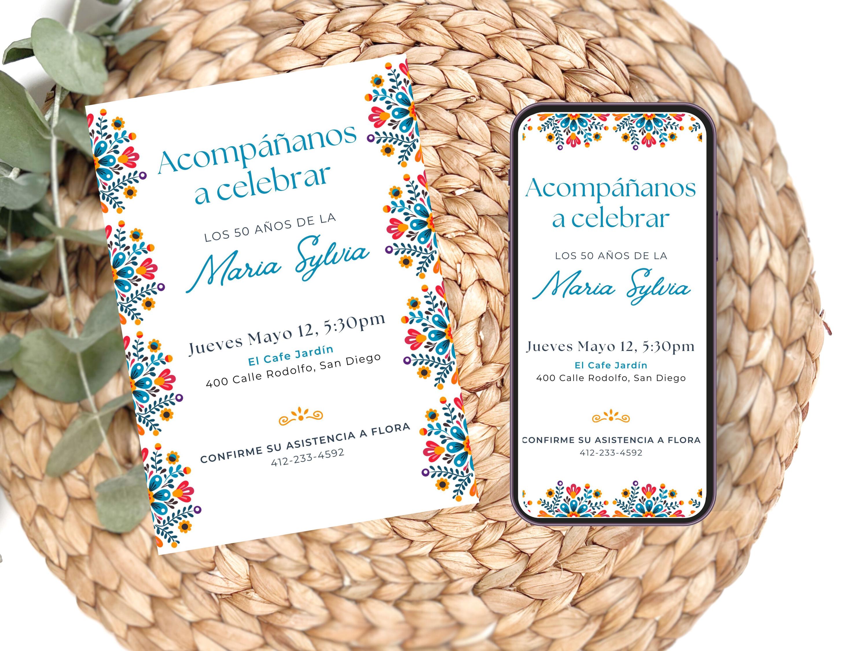 Spanish Birthday Invite Cumpleaños Acompáñanos A Celebrar Birthday