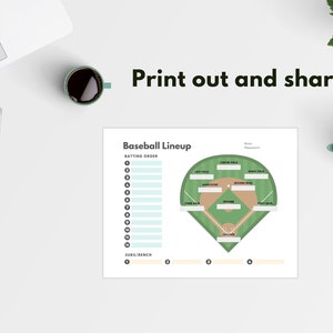 Printable Baseball Lineup and Field Position Sheet Batting Order ...