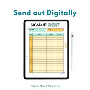Editable Sign-up Sheet Canva Template Printable Sign up Template Form ...