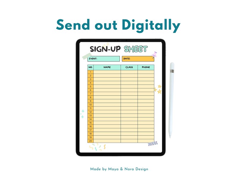 Editable Sign-up Sheet Canva Template Printable Sign up Template Form ...