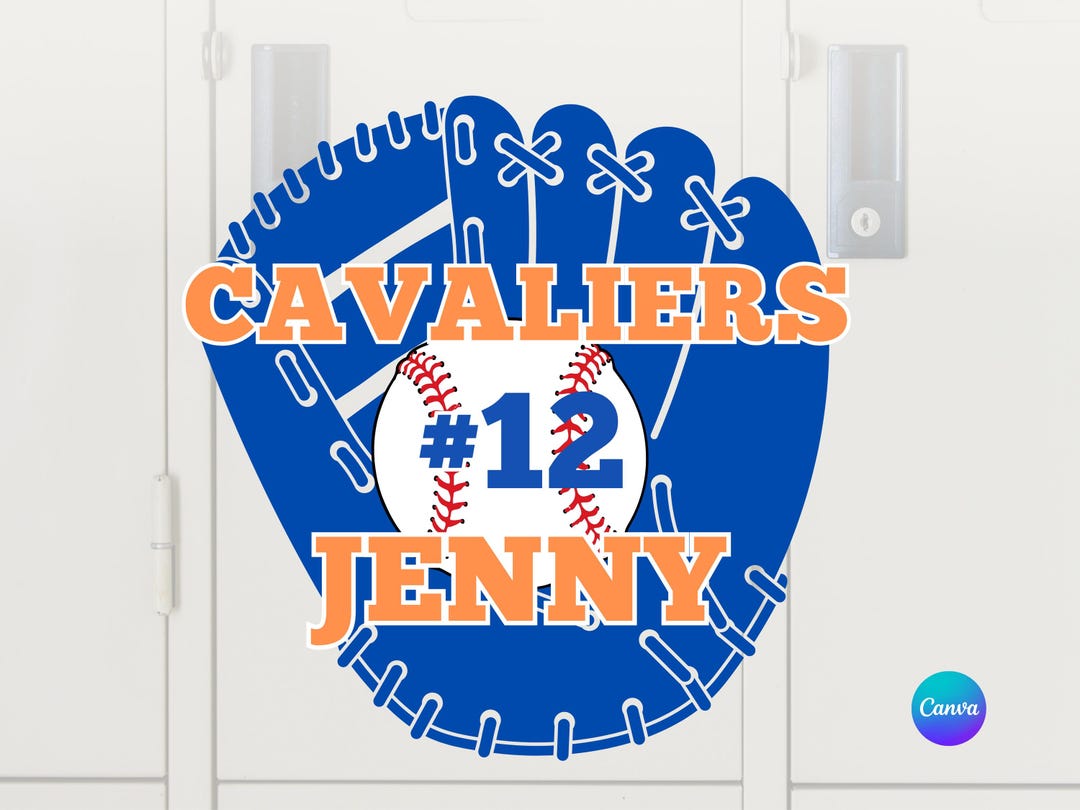 Editable Baseball Softball Door Sign Canva Template Tball Travel Ball ...