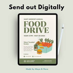 Community Food Drive Flyer Editable Template Church Drive Neighborhood ...