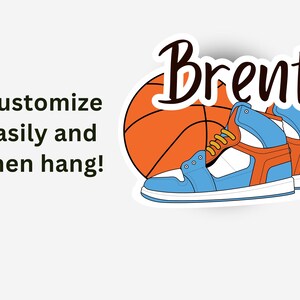 Editable Basketball Hotel Door Sign Basketball Locker Decoration Name ...