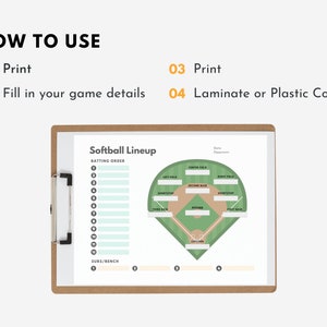 Printable Softball Lineup and Field Position Sheet Batting Order ...