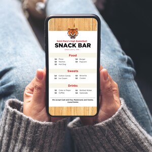 Sports Snack Bar Concession Stand Editable Canva Template Menu ...