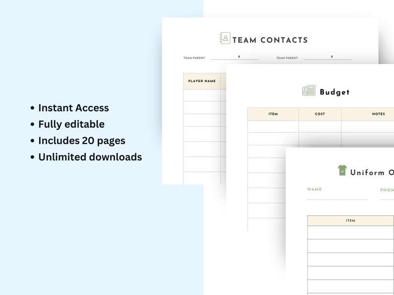Soccer Coach's Planner Editable Canva Template Printable Youth Soccer ...