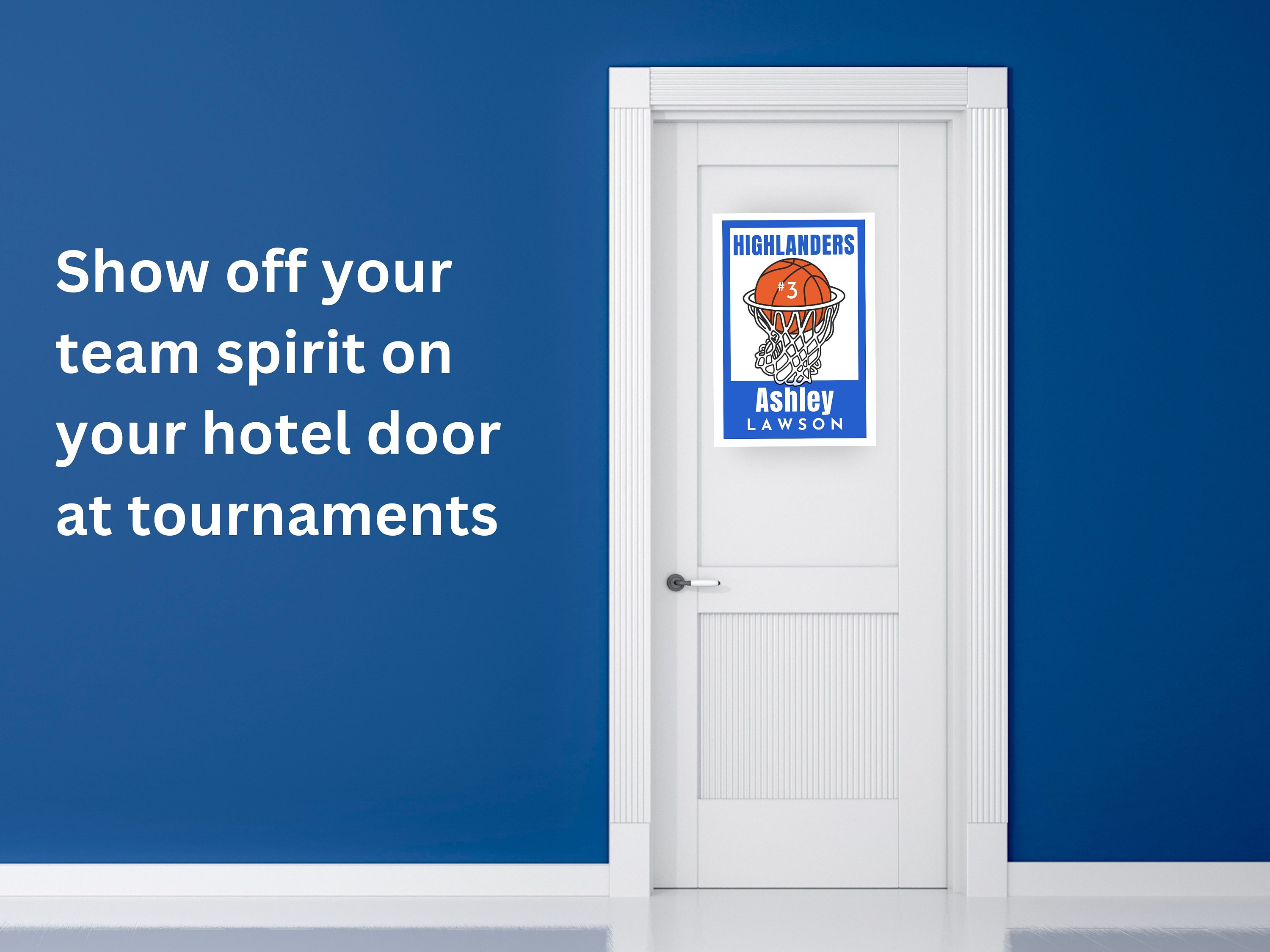 EDITABLE Basketball Hotel Door Sign, Locker Decoration Name Tag, Travel ...