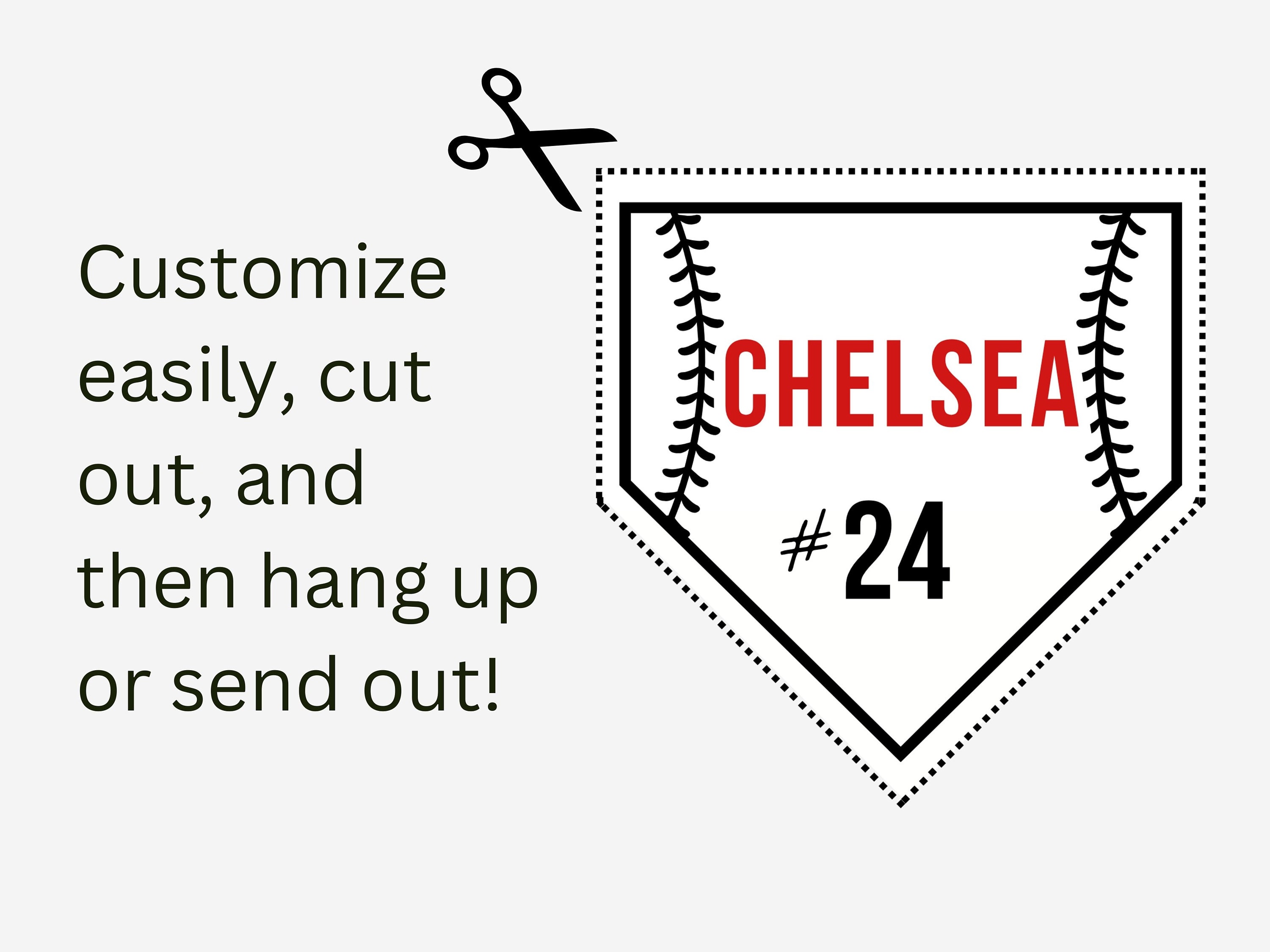 Editable Baseball or Softball Locker Door Hotel Sign, Decoration Name ...