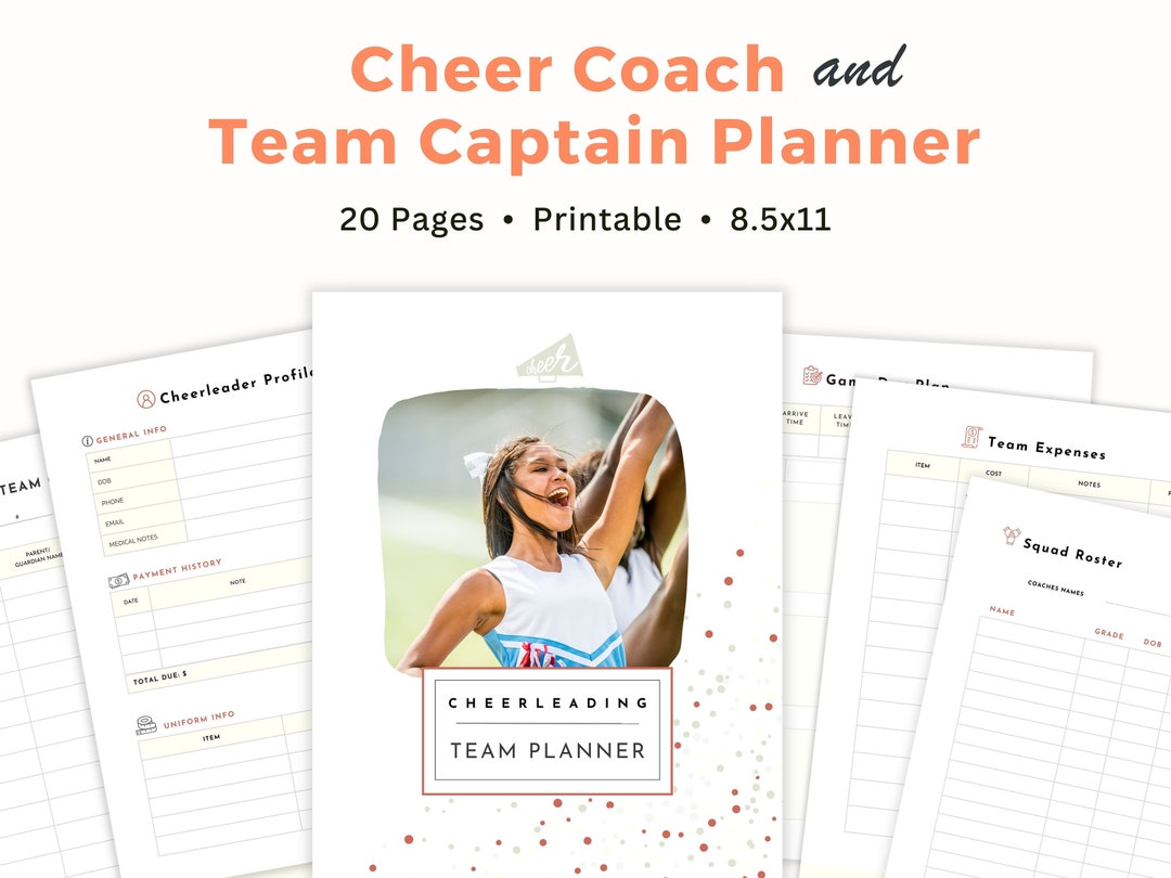 Cheer Coach Binder Planner Printable NON-EDITABLE Cheerleader Season ...