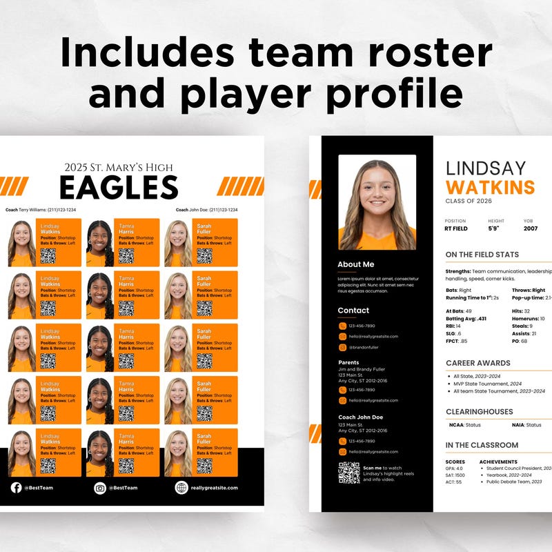 Sports Roster Kids - Etsy