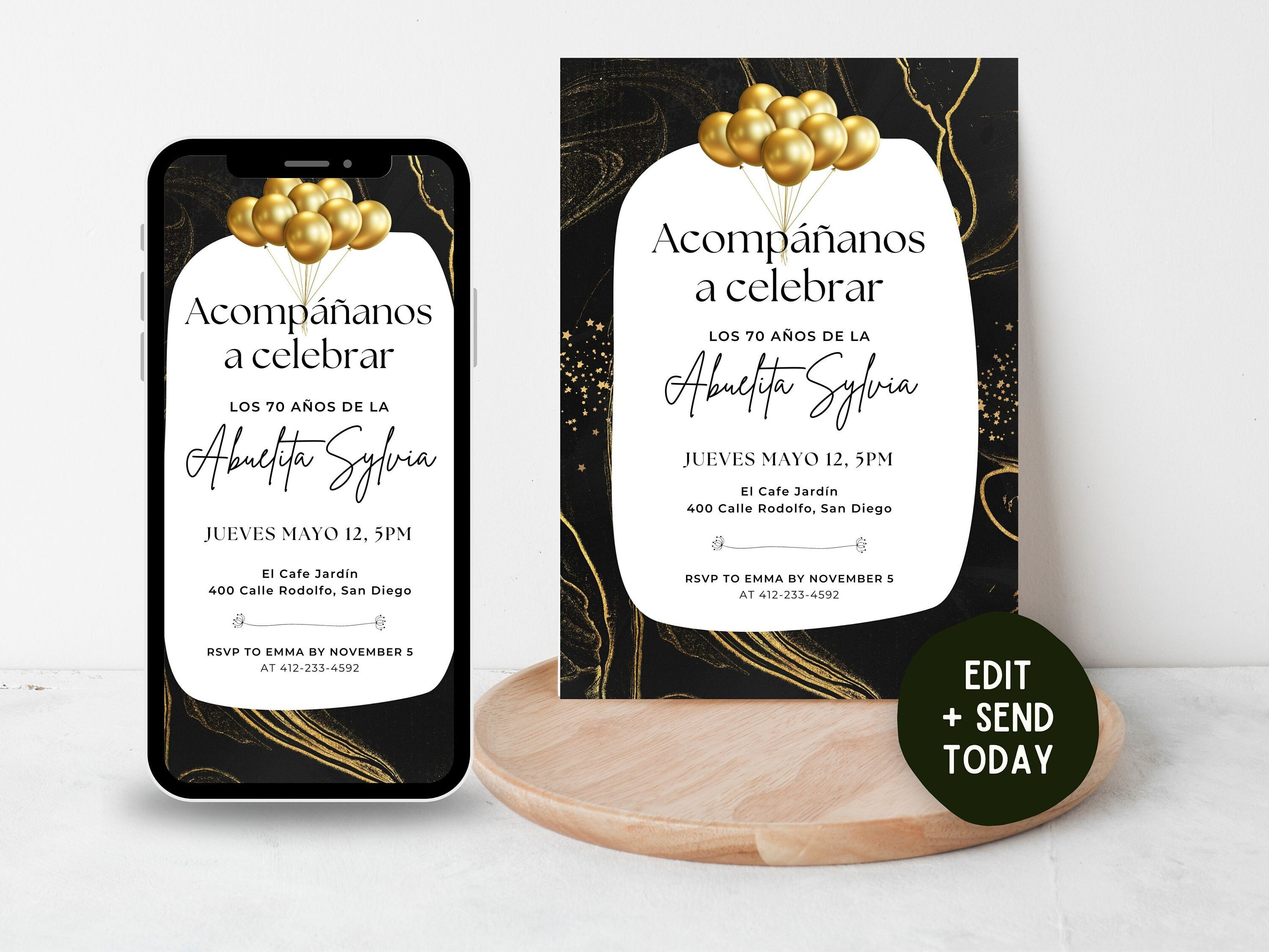 Birthday Invitation in Spanish, Acompáñanos A Celebrar Español Invite ...