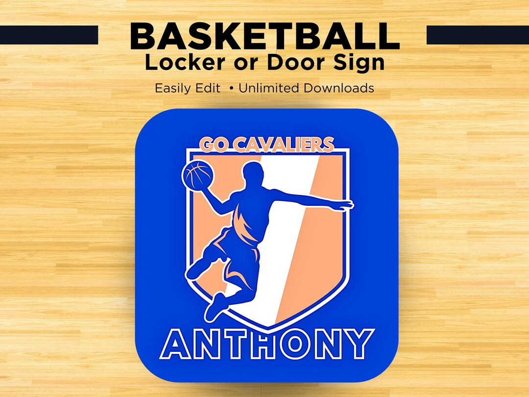 Editable Basketball Locker Printable Cutout Door Sign Locker Decoration ...