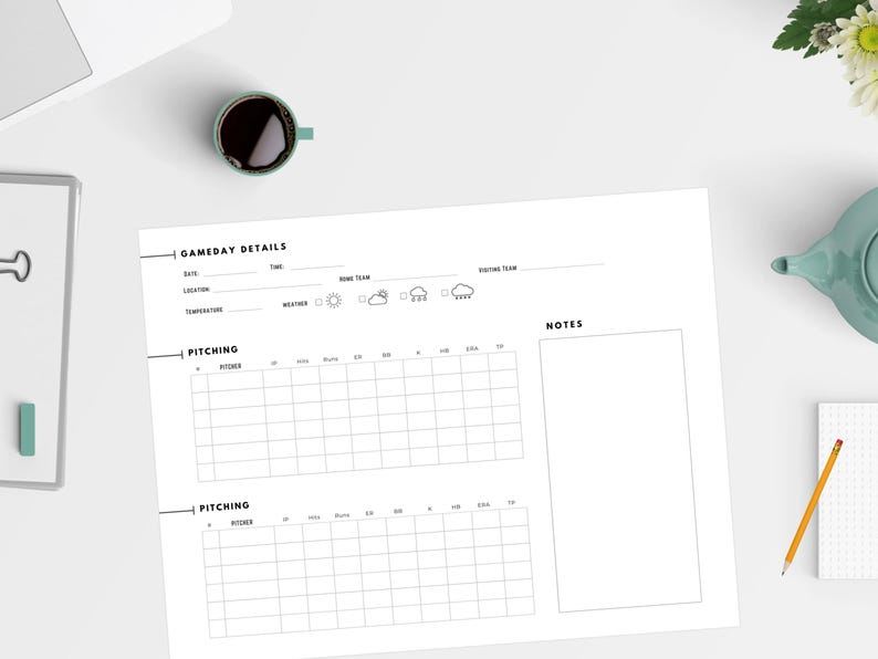 Baseball or Softball Scorebook Stats Scorecard Printable, Umpire ...