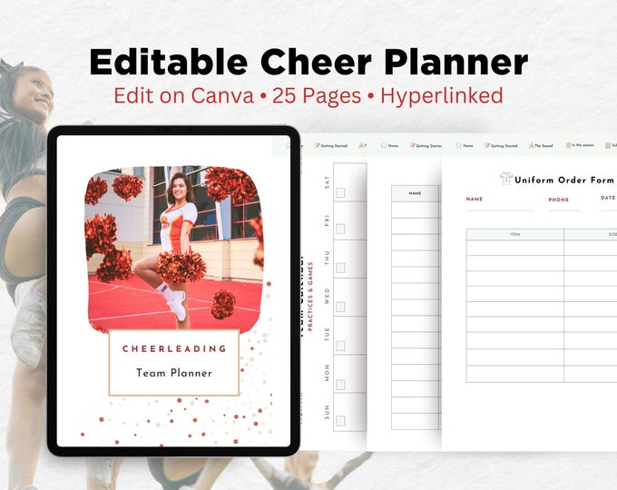 PDF Cheer Coach Season Planner, Cheer Planner, Cheerleading Planner ...