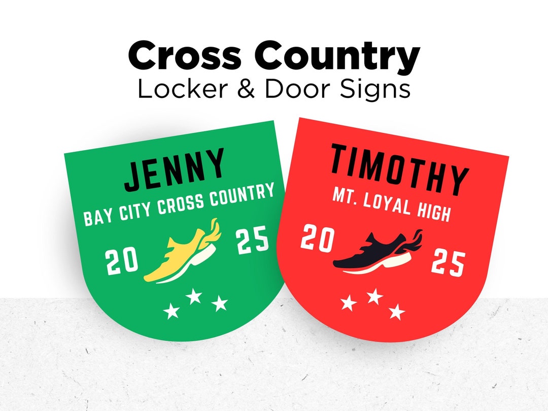 Editable Cross Country Locker Door Sign Track & Field Track Team Spirit ...