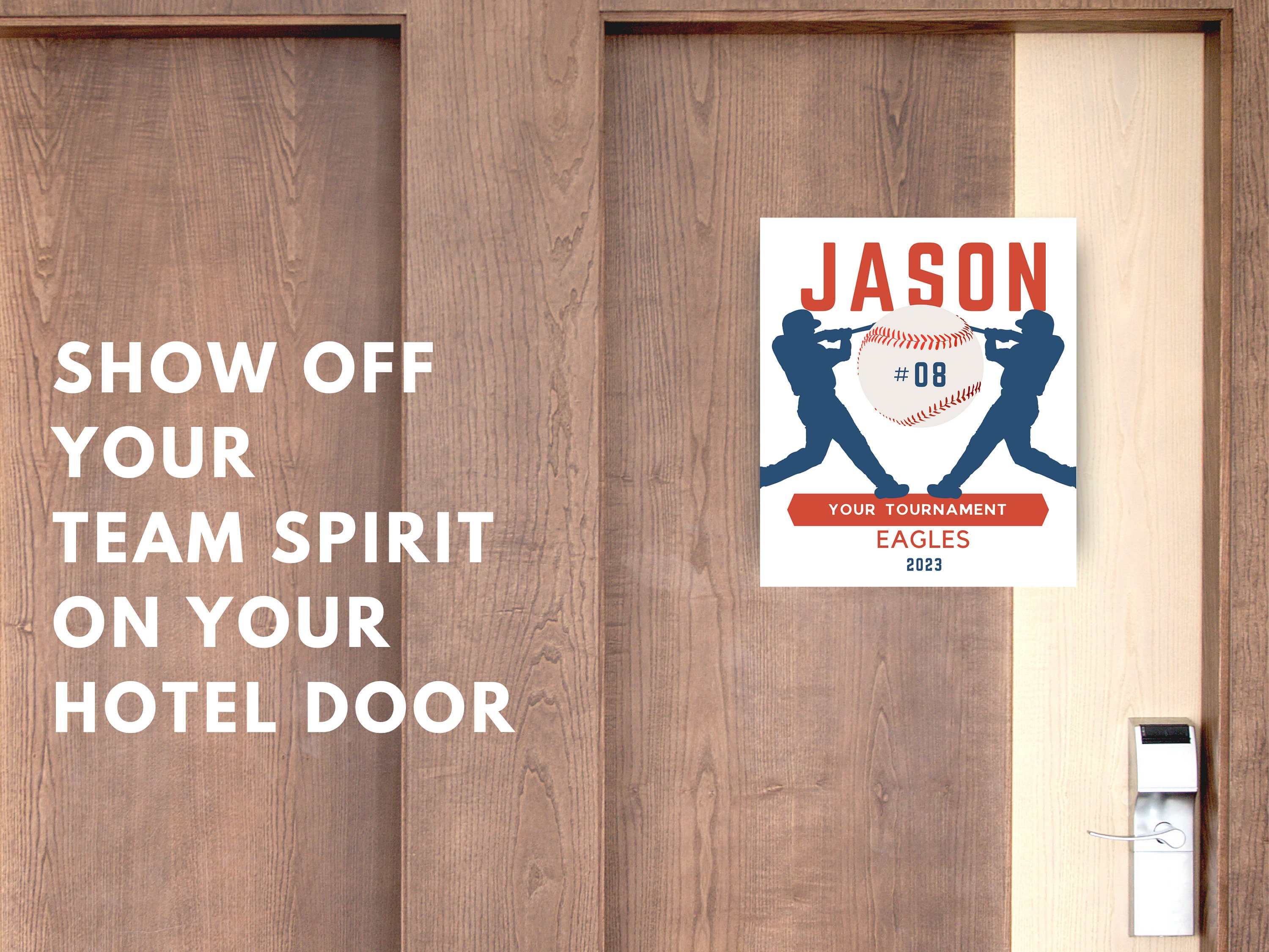 Editable Baseball Door and Locker Sign, Baseball Hotel Door Sign Locker ...