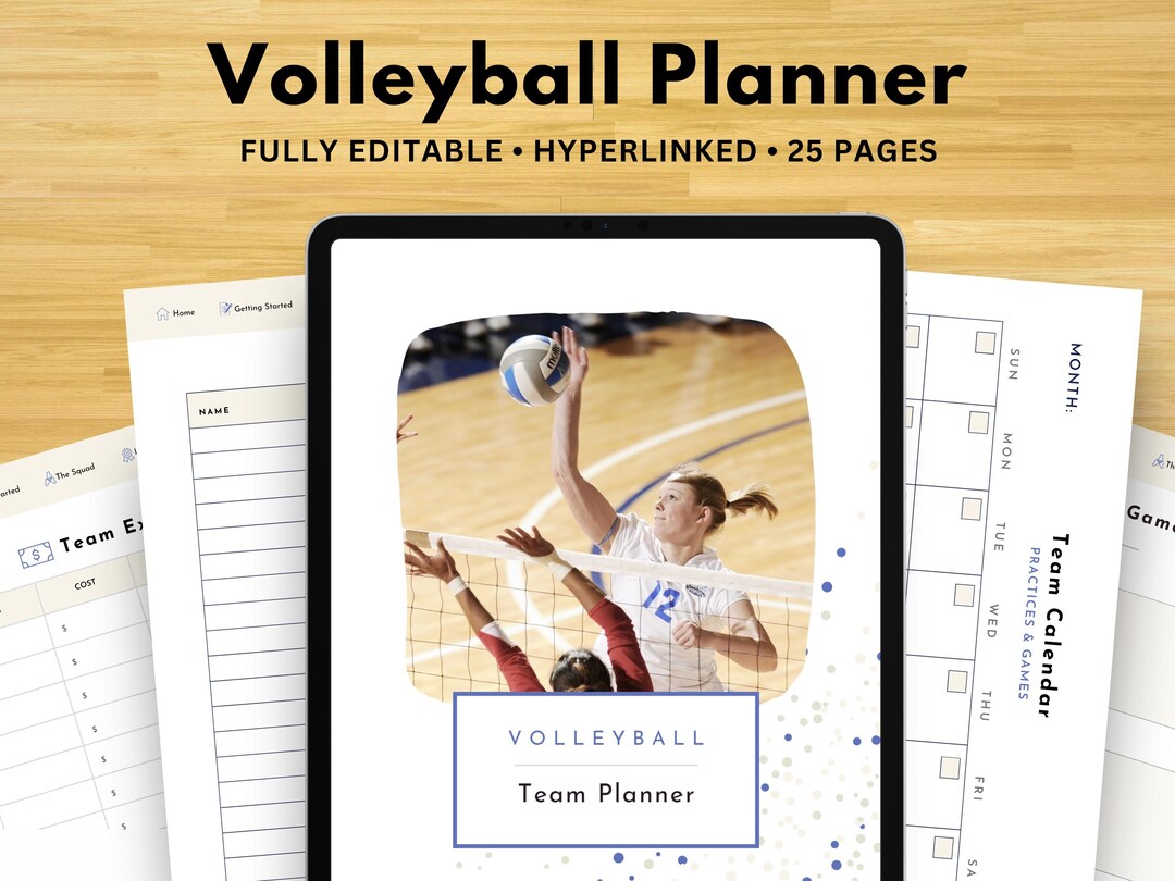 Editable Volleyball Hyperlinked Planner for Coach or Team Mom Canva ...
