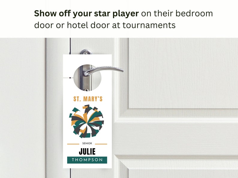 Editable Cheerleader Locker or Bedroom Doorhanger, Cheer Locker ...