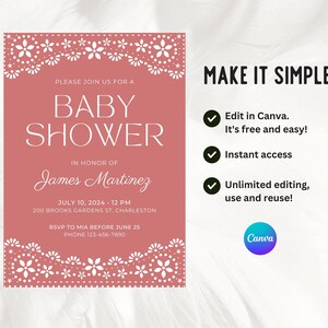 Evite + Printable Baby Shower Invitation Mexican Talavera Inspired WITH ...