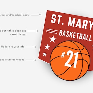 Editable Basketball Locker Printable Cutout Door Sign Locker Decoration ...