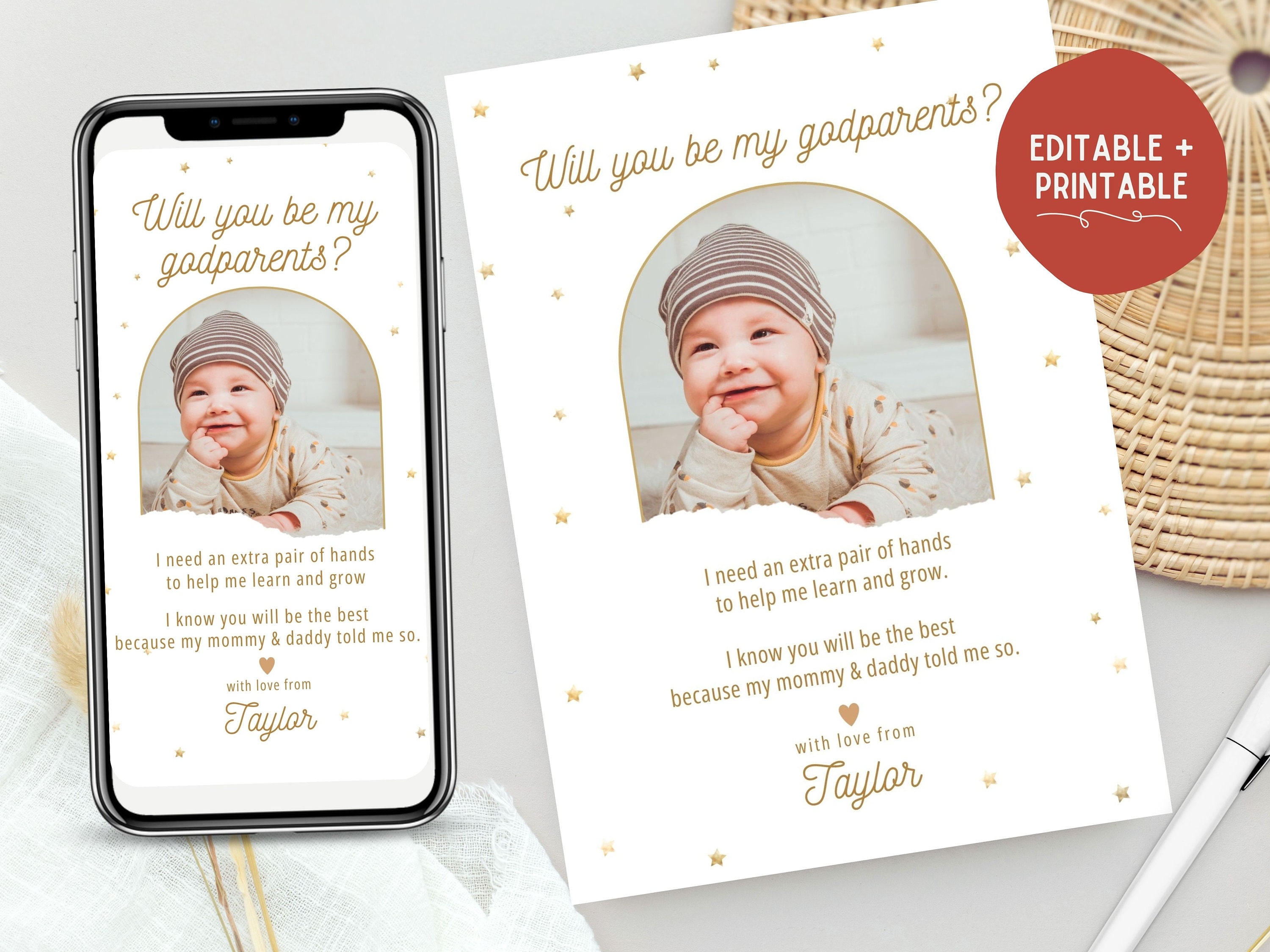 Will You Be My Godparents Proposal Invitation Evite Godparent Card ...