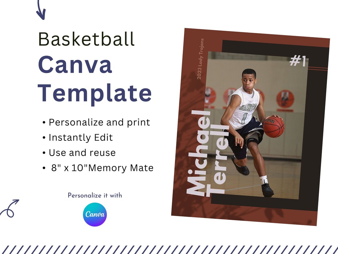 Editable Canva Player Photo Template, Basketball Canva Memory Mate ...