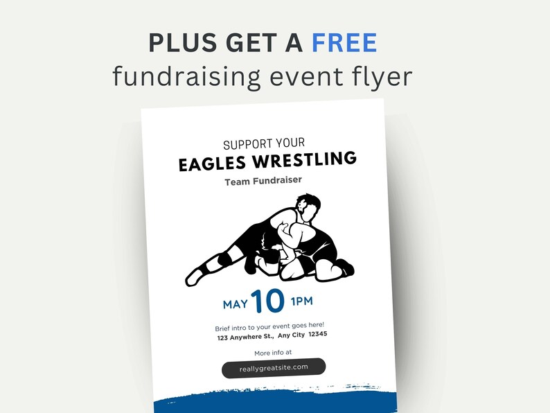 Wrestling Fundraiser EDITABLE Canva Template, Printable Pick a Date to ...