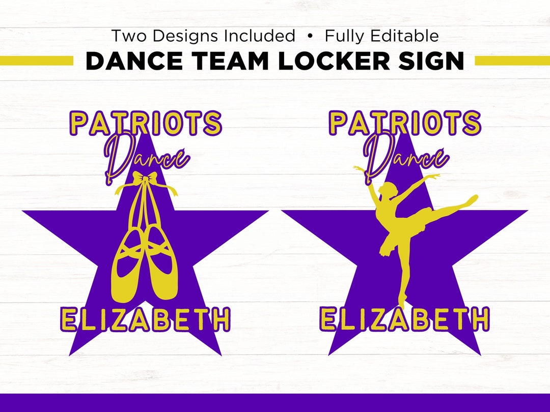 Editable Dance Team Locker Door Sign Hotel Sticker Dancer Name Tag Team ...