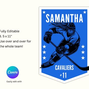 Editable Girls Hockey Locker Door Sign Hockey Locker Decoration Canva ...