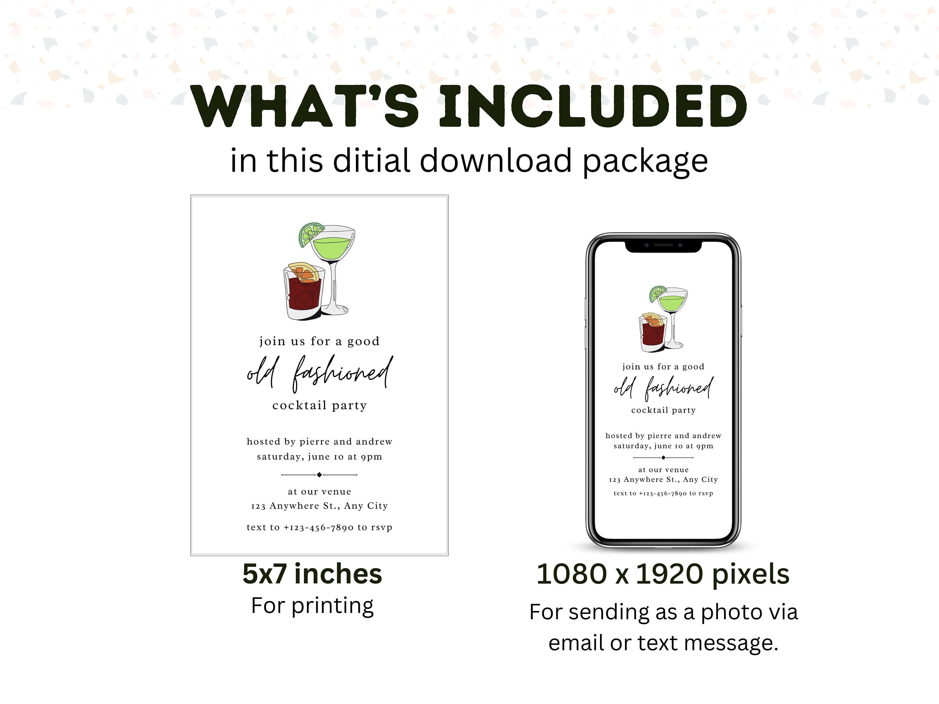 Printable E-vite Cocktail Party Invitation Editable Digital Cocktail ...