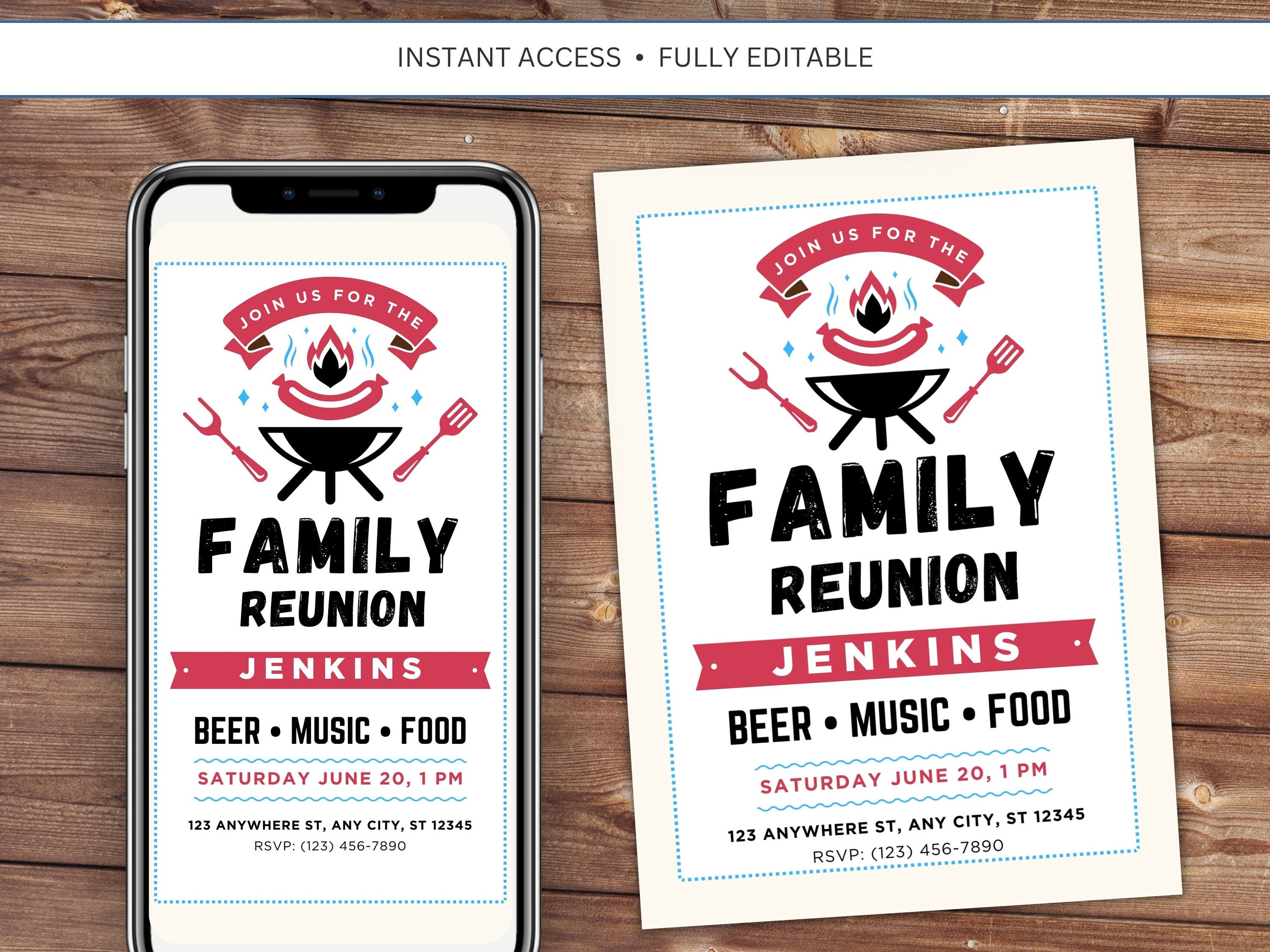 Editable Family Reunion Invitation Family Reunion Invite Family Reunion ...