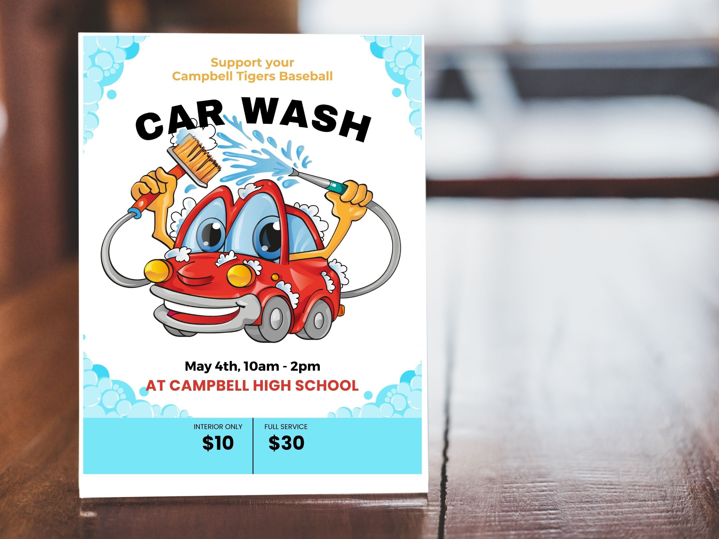EDITABLE Car Wash Flyer School Benefit Poster School Car Wash Poster ...