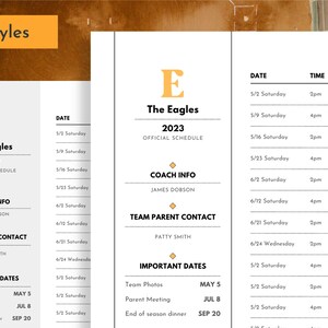 Editable Football Team Schedule Printable Download Canva Football ...