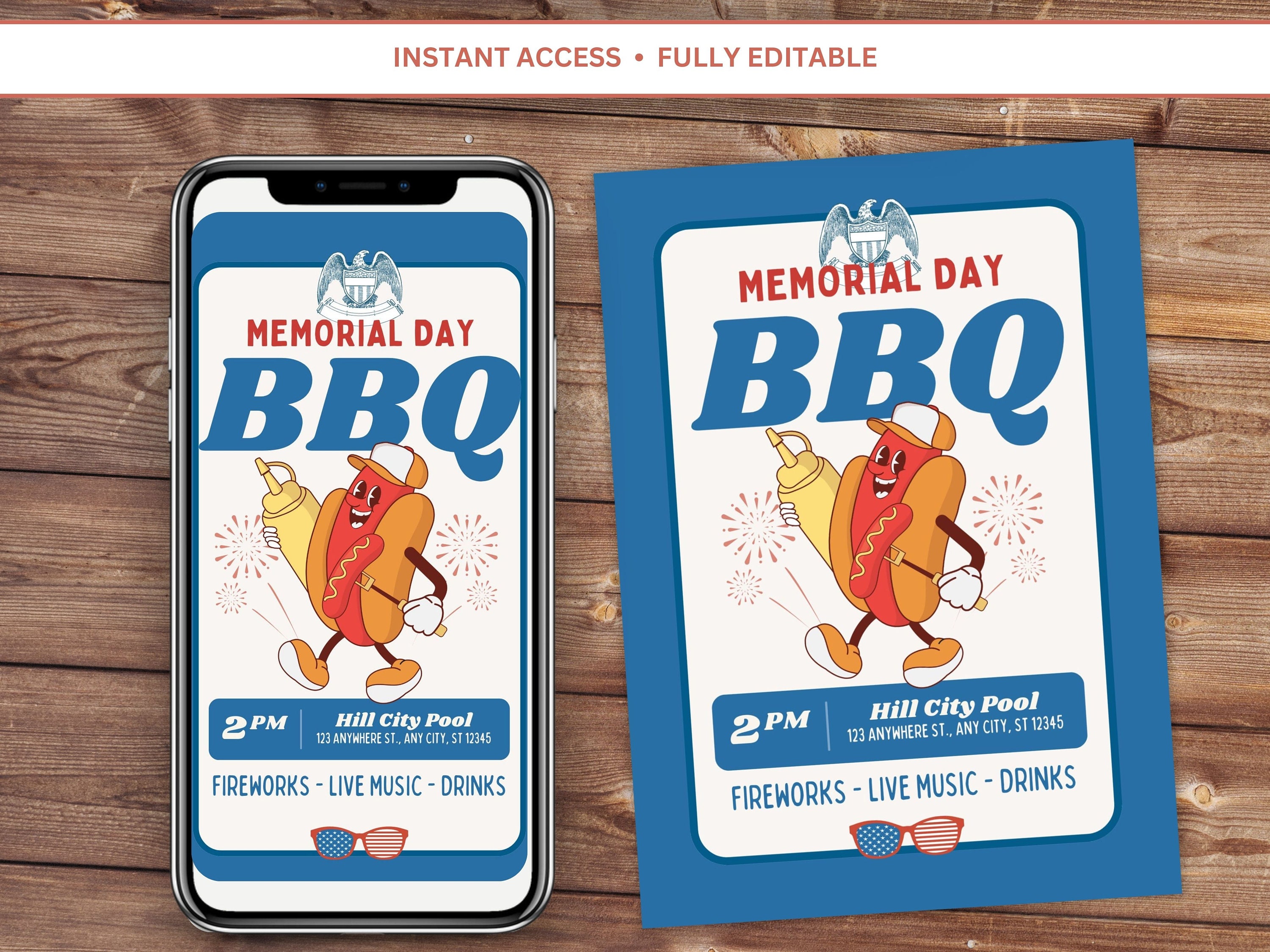 Printable PLUS Evite BBQ Invitation Party Editable Invite Family ...