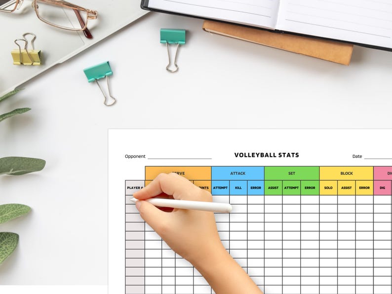 Editable Volleyball Stat Sheet for Volleyball Mom and Volleyball Coach ...