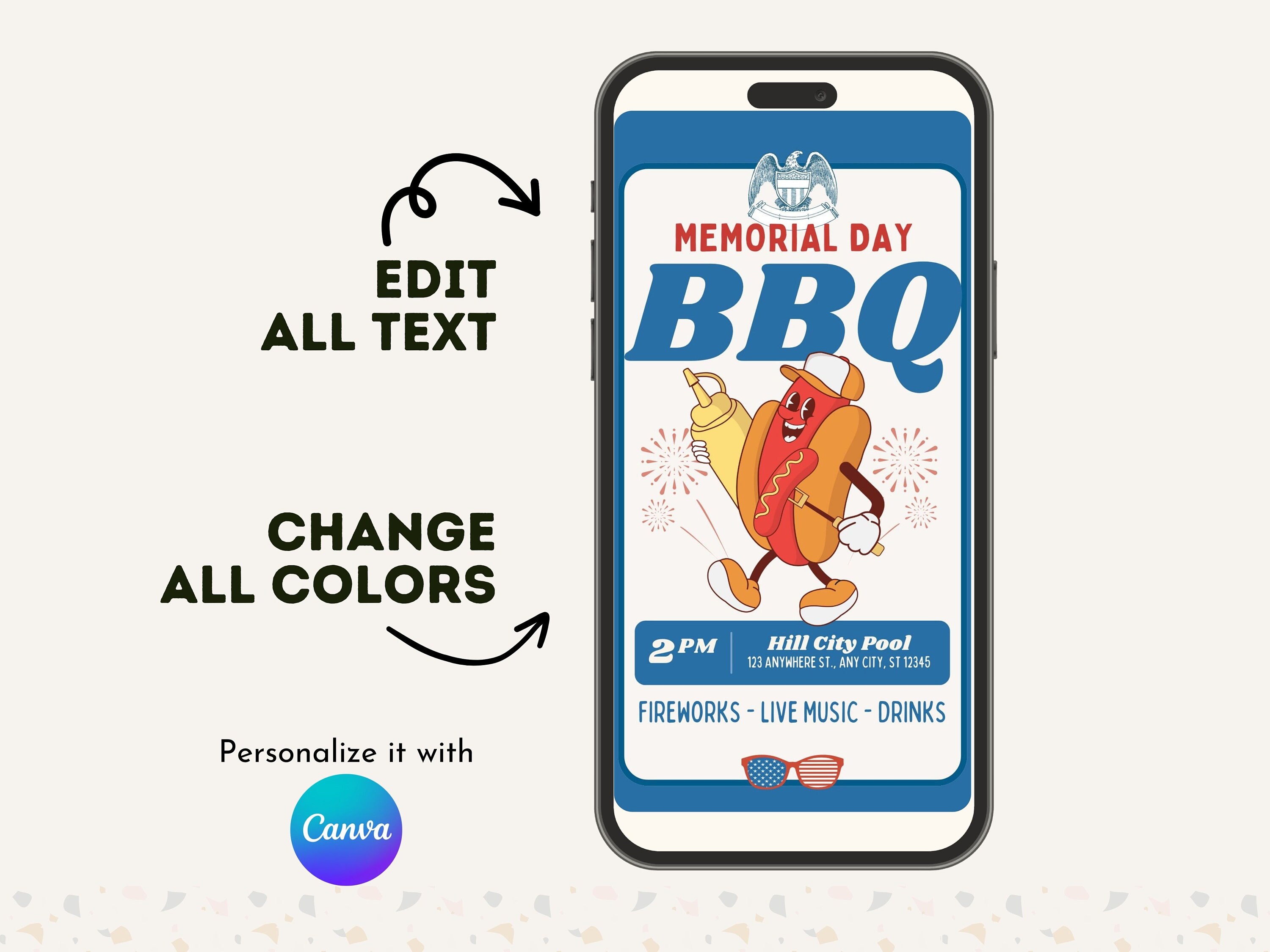 Printable PLUS Evite BBQ Invitation Party Editable Invite Family ...