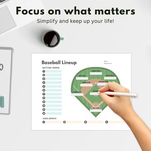 Printable Baseball Lineup and Field Position Sheet Batting Order ...