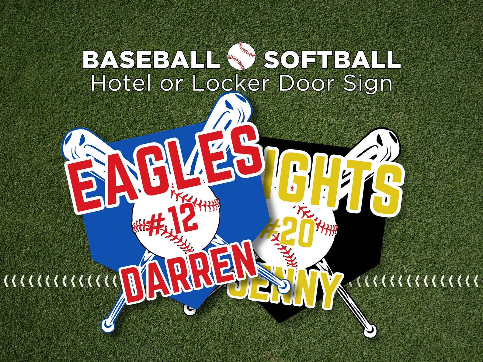Editable Baseball Softball Door Sign Canva Template High School ...