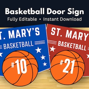 Editable Basketball Locker Printable Cutout Door Sign Locker Decoration ...