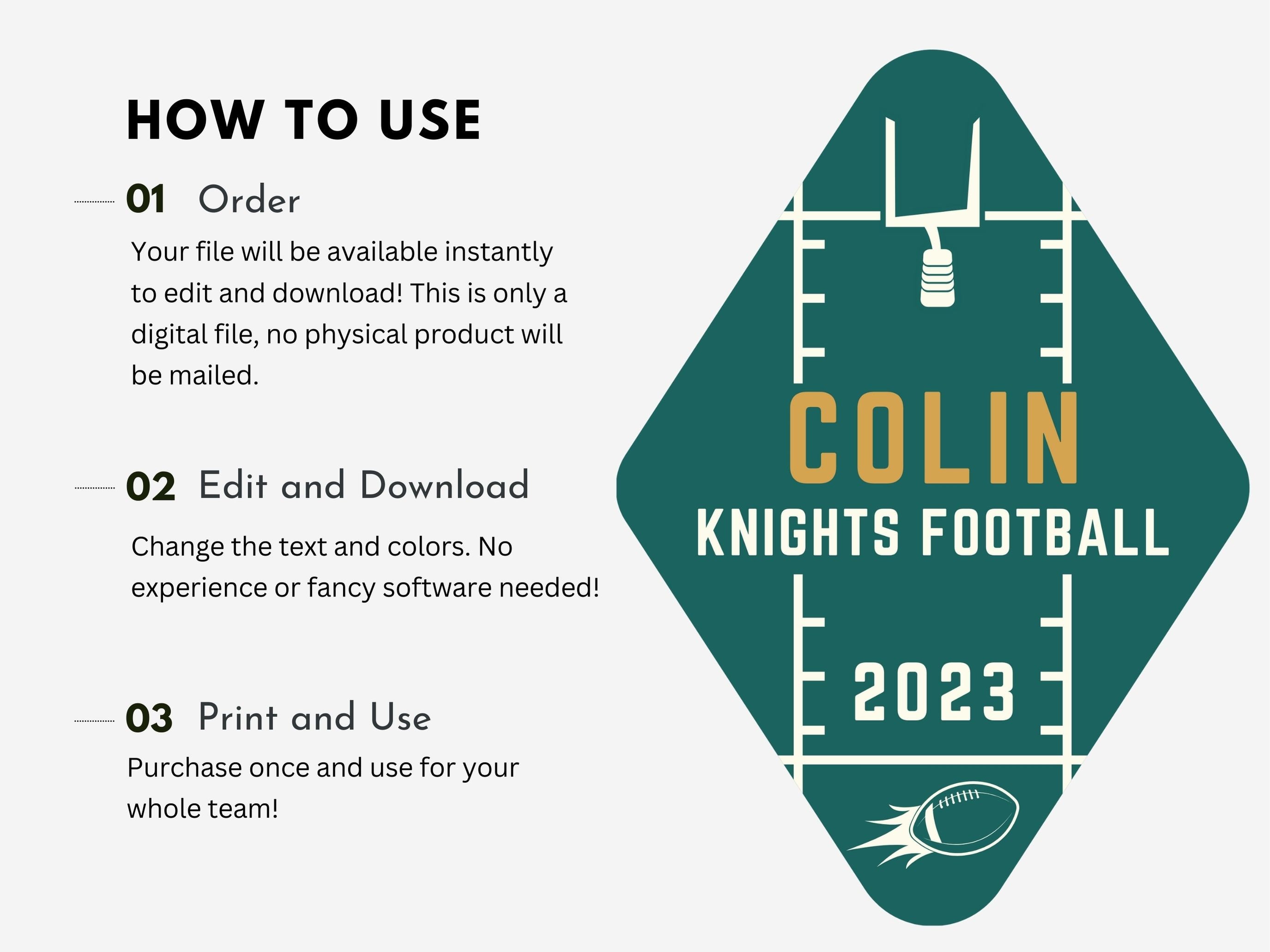 Editable Football Locker Door Sign Decoration, Name Tag Football Team ...