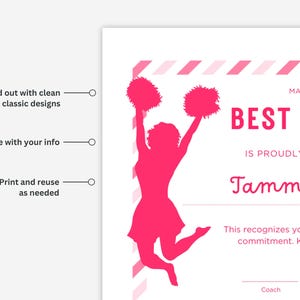 Editable Cheerleading Award 4 Designs Certificate Templates Awards ...