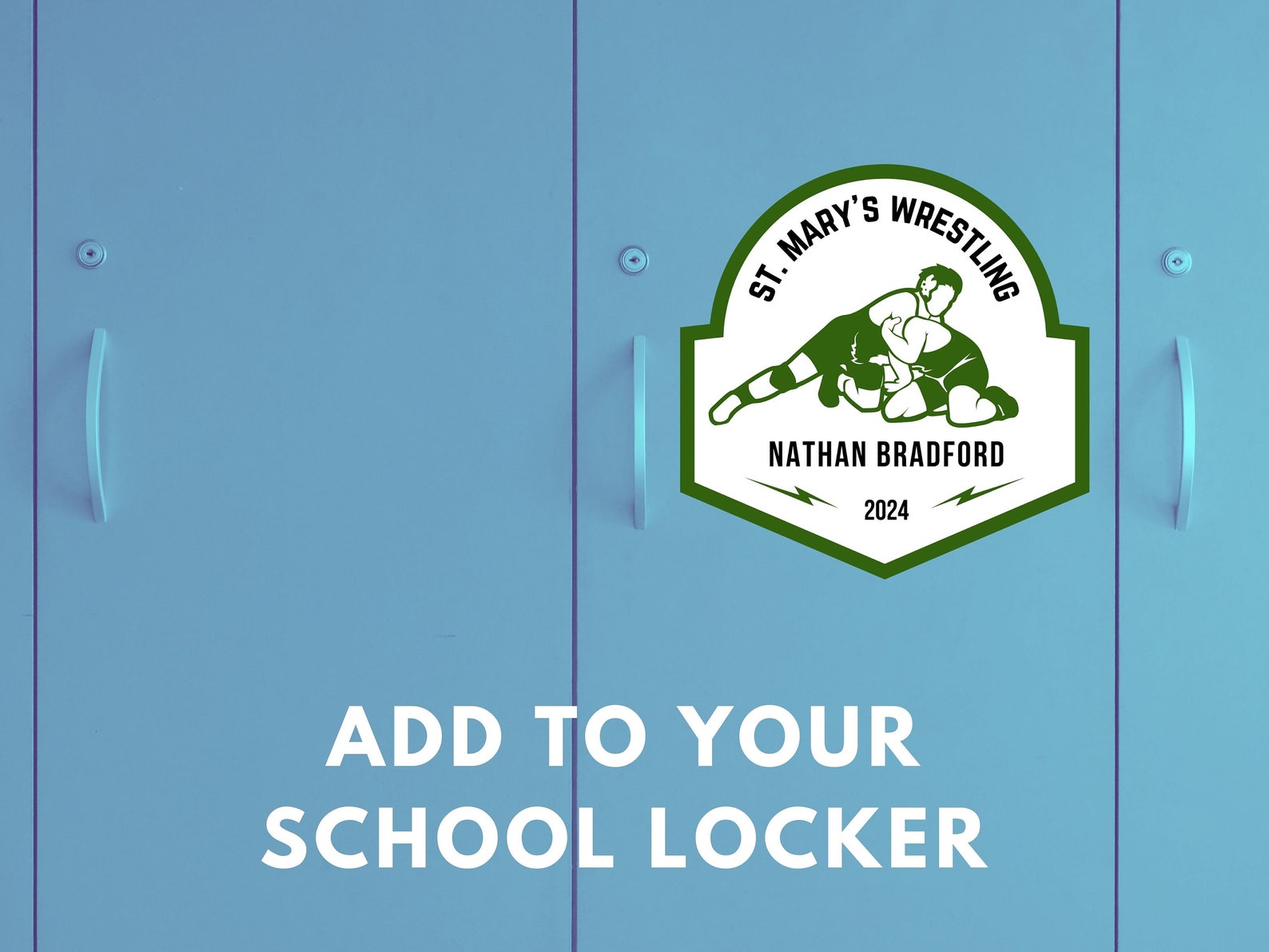 Wrestling Locker Sign EDITABLE Locker Decoration Decoration Name Tag ...