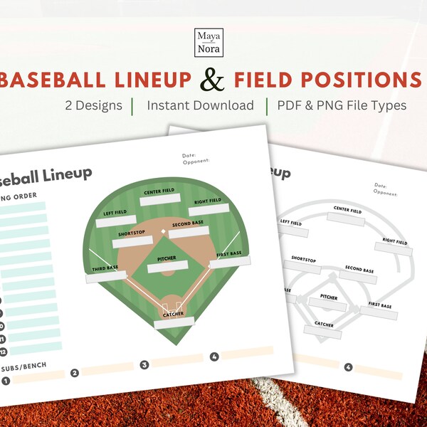 Baseball Field Diagram - Etsy