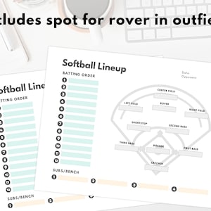 Printable Softball Lineup and Field Position Sheet Batting Order ...