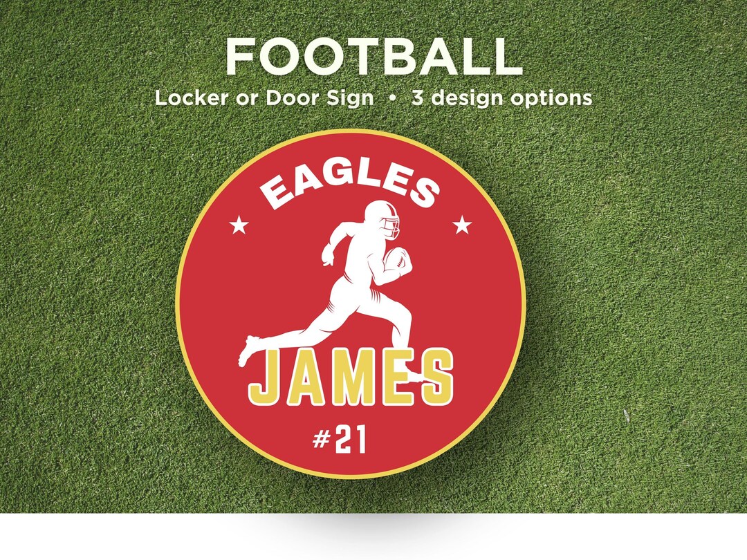 3 Options Editable Football Locker Sign Locker Decoration Printable ...