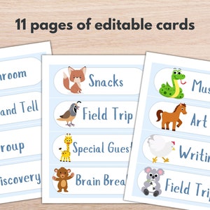 EDITABLE Preschool Schedule Cards 11 Pages Daycare Routine Pre-k ...