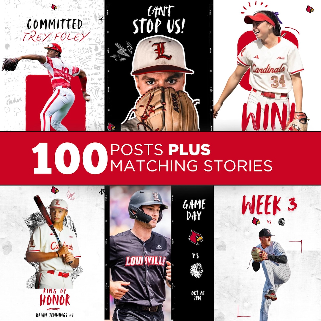 100 Baseball Social Media Posts PLUS Matching Stories Template Softball ...