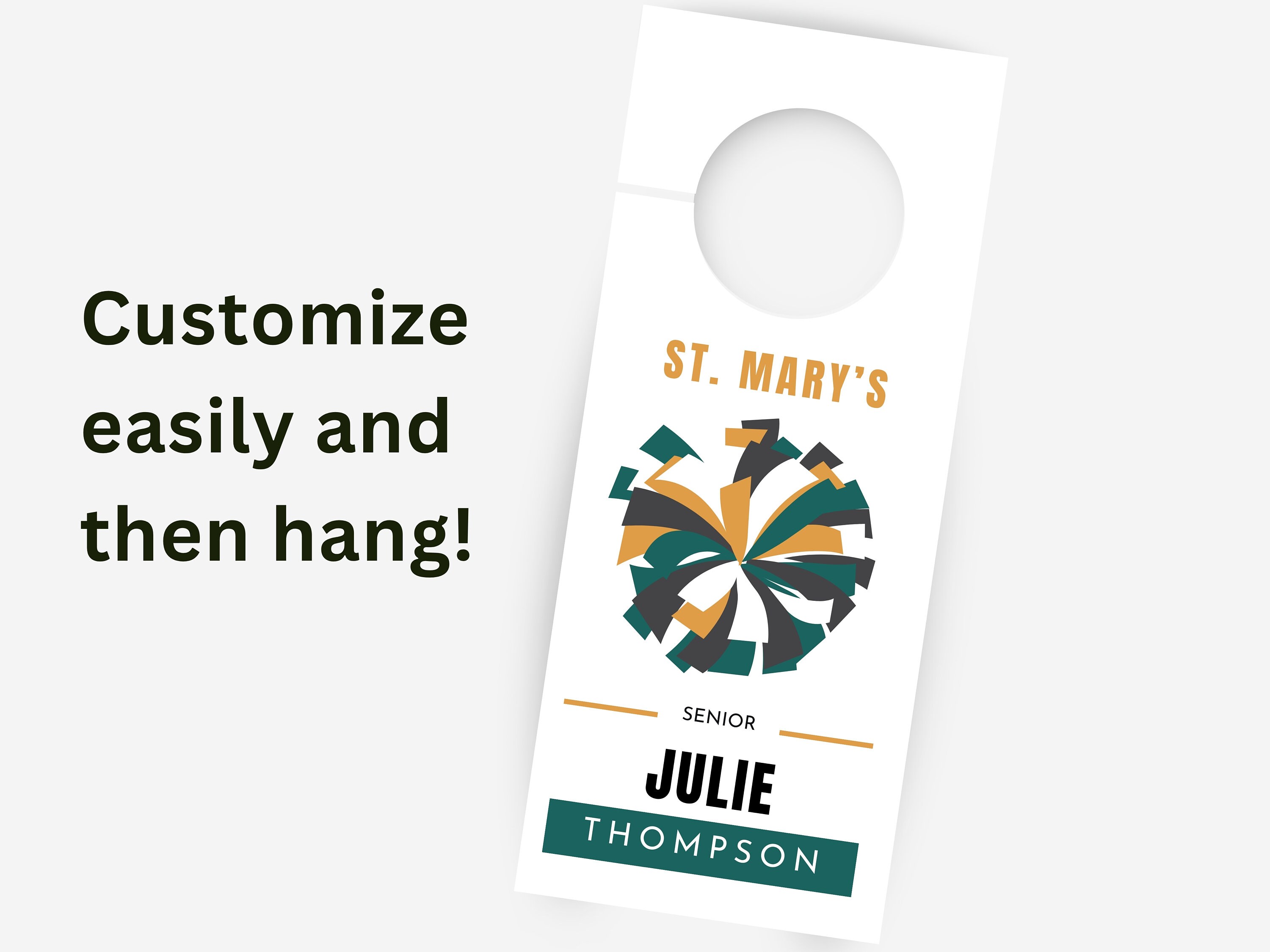 Editable Cheerleader Locker or Bedroom Doorhanger, Cheer Locker ...